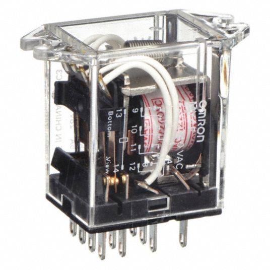 OMRON, Surface (Top Flange) Mounted, 3 A Current Rating, Flange Mount Relay - 1YDC5|MY4F-AC220 ...