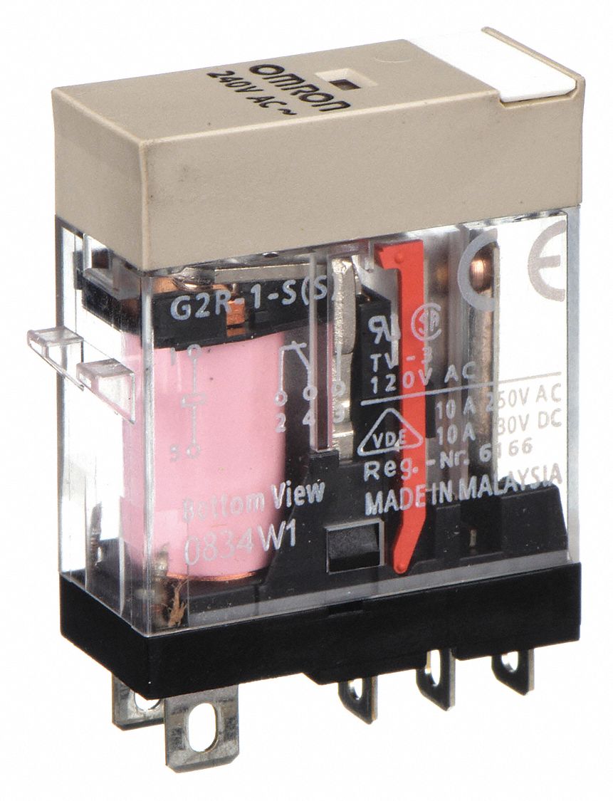 OMRON, Socket Mounted, 10 A Current Rating, General Purpose Relay - 1YDD7|G2R-1-S-AC240(S ...