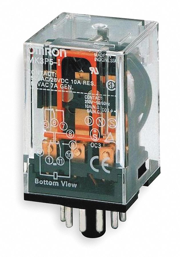 120V AC Coil Volts, Octal, Number of Pins - Relay 11 - Grainger