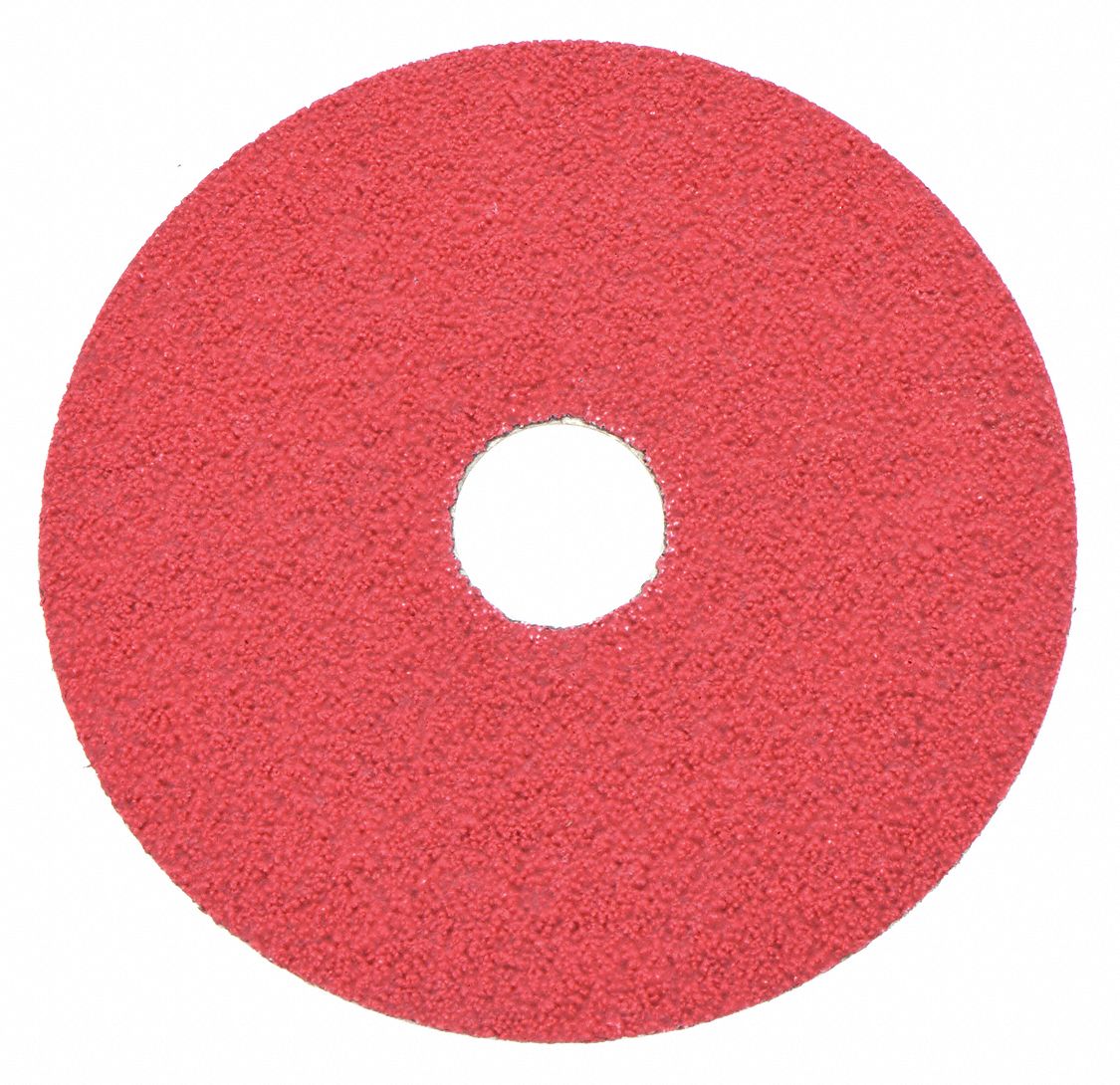 Ceramic, Fiber Disc, Coated, 4 1/2 in Disc Diameter, 7/8 in Mounting ...