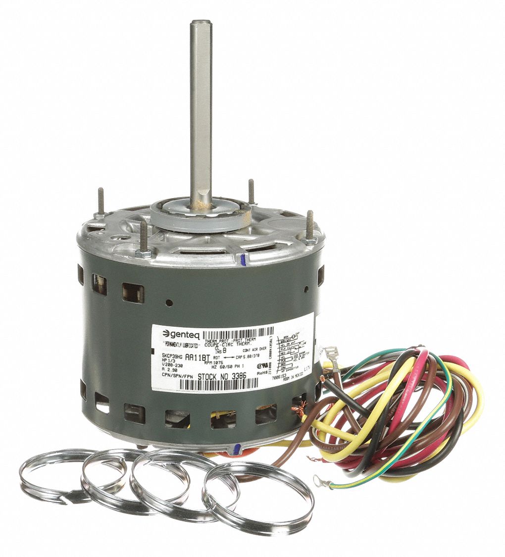 GENTEQ, 2 Speed, Open Air-Over, Direct Drive Blower Motor - 1YHZ9|3386 ...