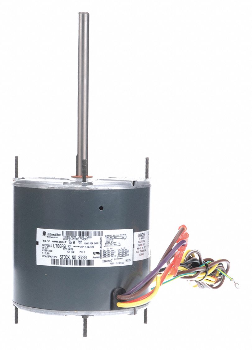 1/3 HP Condenser Fan Motor,Permanent Split Capacitor,1075 Nameplate RPM ...