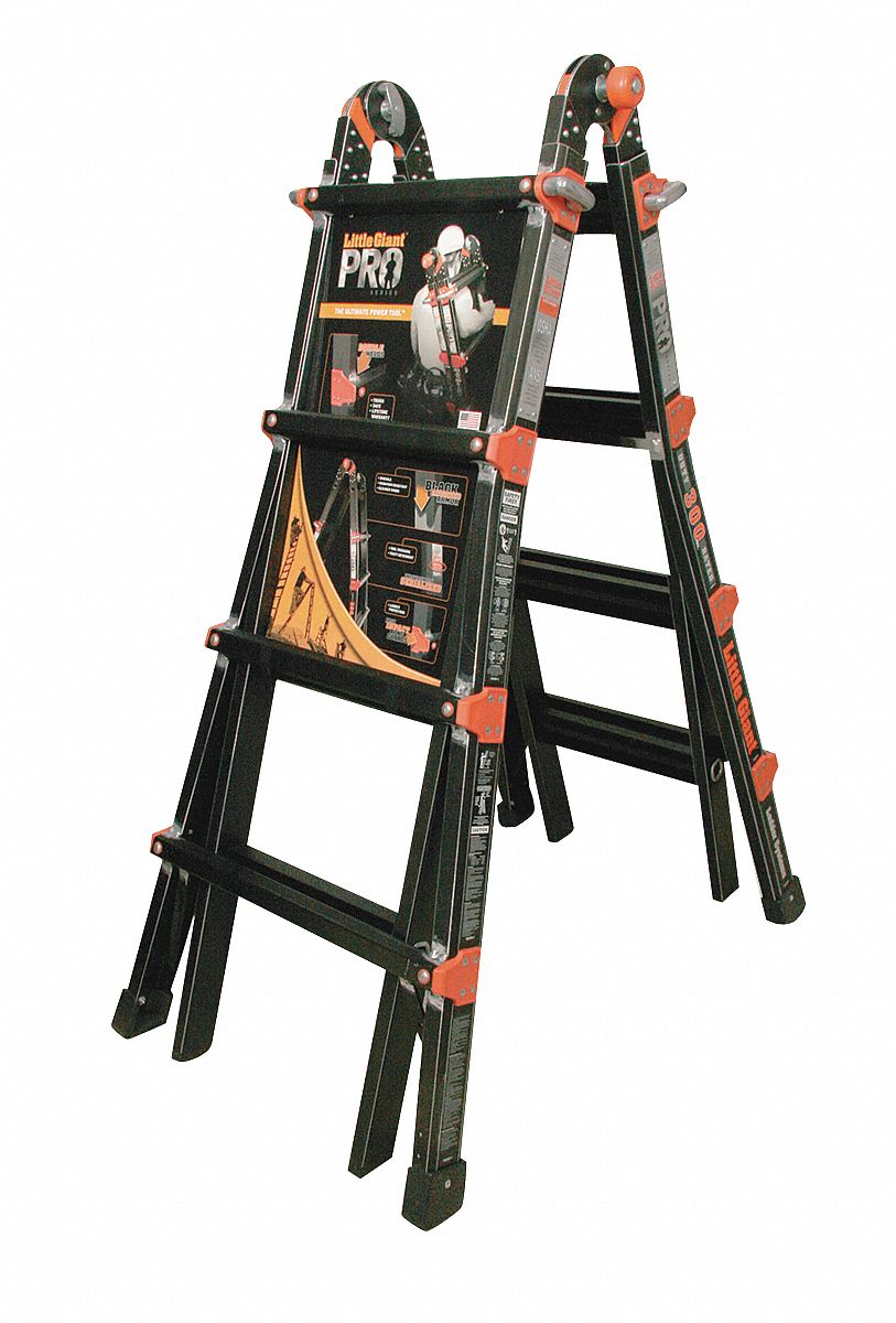 15 ft Aluminum Telescoping Ladder, 300 lb Load Capacity - Grainger