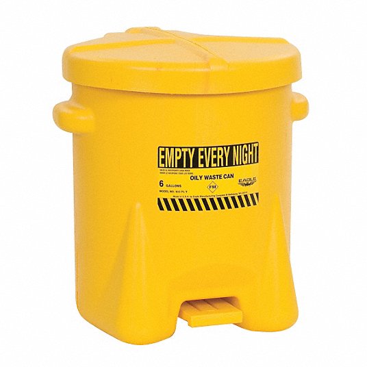 EAGLE, 6 gal Capacity, Yellow, Oily Waste Can - 1YNN1|933FLY - Grainger EAGLE, 6 gal Capacity, Yellow, Oily Waste Can - 1YNN1|933FLY - Grainger