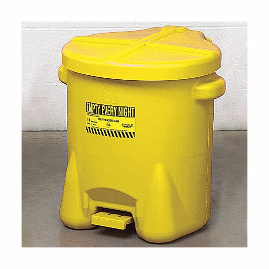 EAGLE, 14 gal Capacity, Yellow, Oily Waste Can - 1YNN3|937FLY - Grainger EAGLE, 14 gal Capacity, Yellow, Oily Waste Can - 1YNN3|937FLY - Grainger