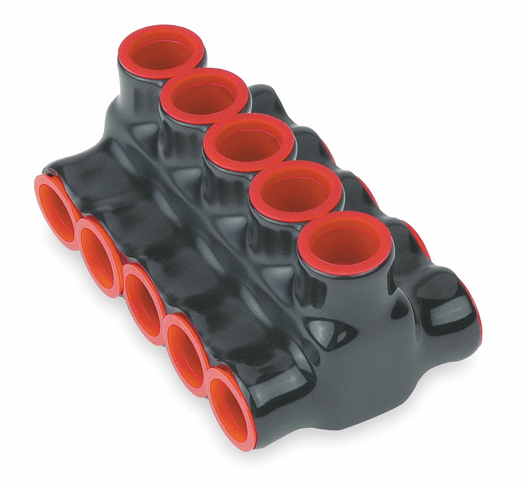 BLACKBURN Insulated Multitap Connector: 5 Ports, 10 AWG Min. Conductor ...