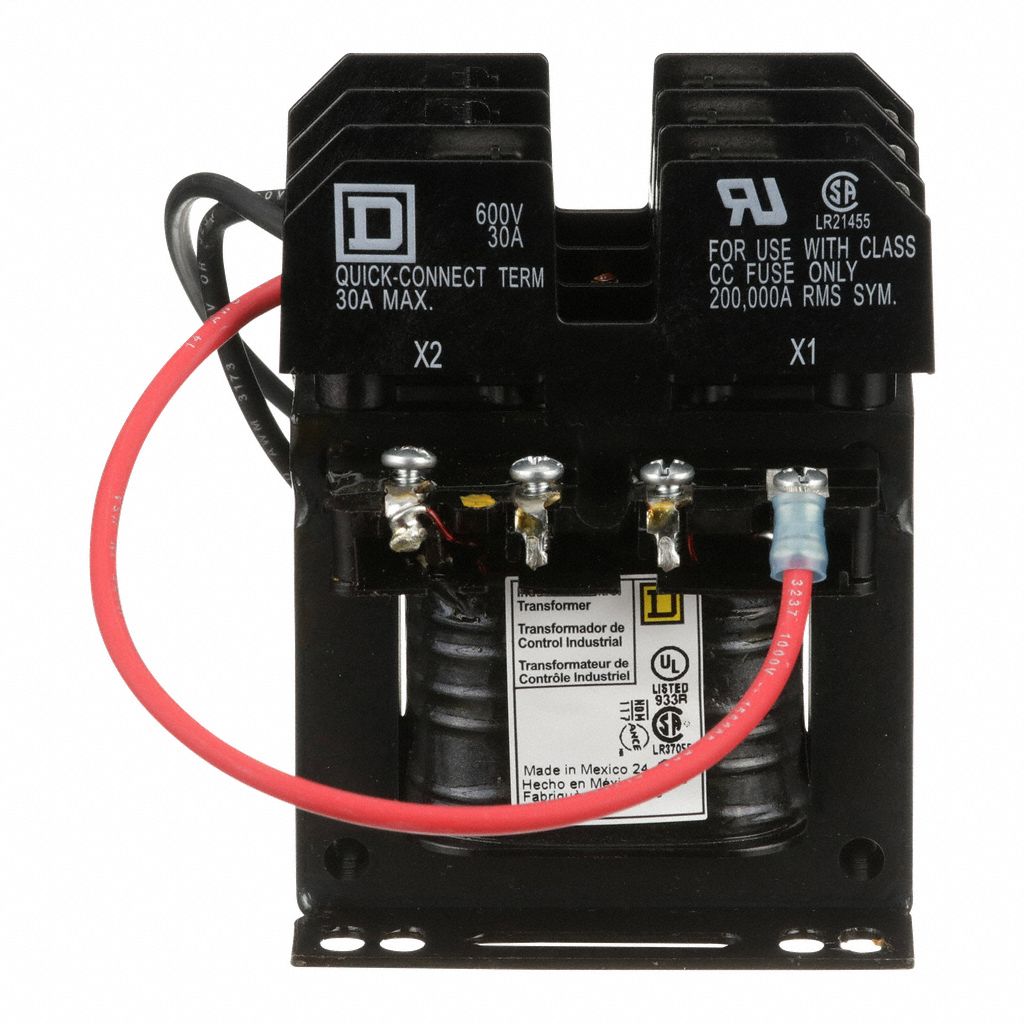 SQUARE D, 240V AC/480V AC, 24V AC, Control Transformer - 1YUW1 ...