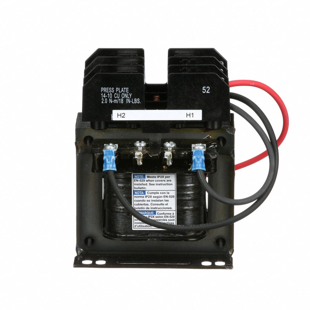 SQUARE D Control Transformer: 208V AC, 120V AC, Foot, Top Mounted Fuse ...