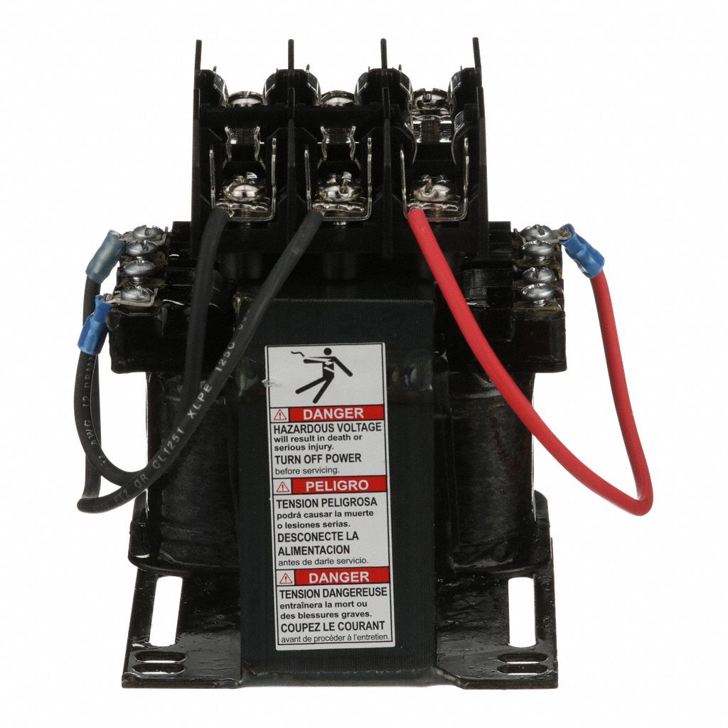 SQUARE D Control Transformer: 208V AC, 120V AC, Foot, Top Mounted Fuse ...
