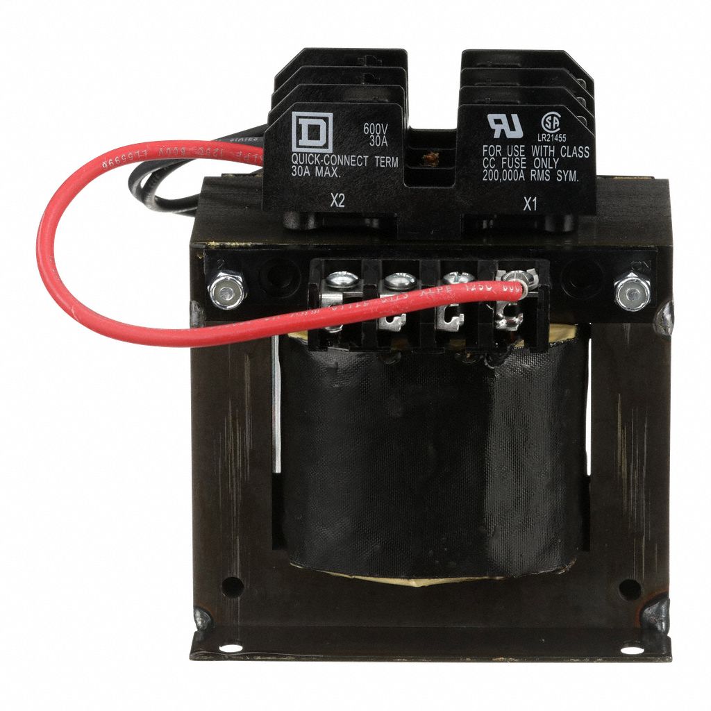 SQUARE D Control Transformer: 208V AC, 120V AC, Foot, Top Mounted Fuse ...