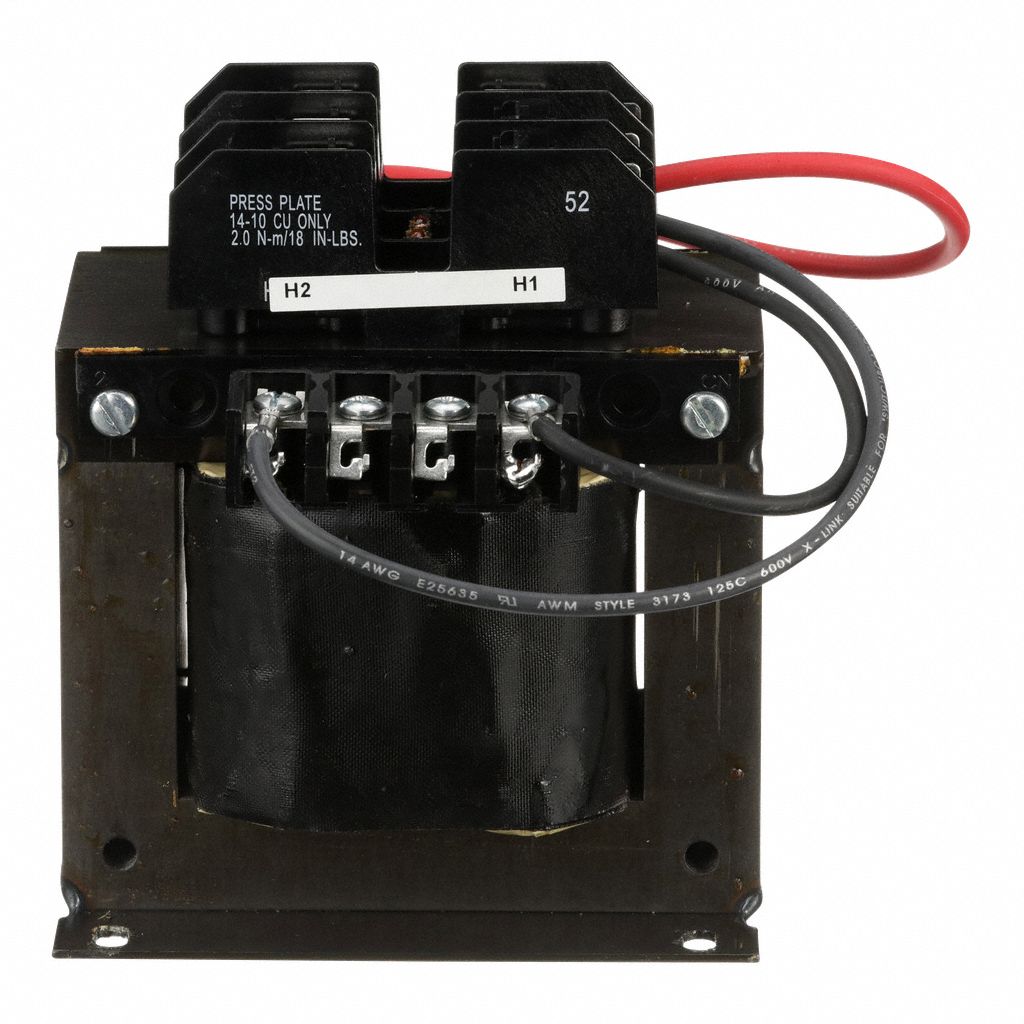 SQUARE D Control Transformer: 208V AC, 120V AC, Foot, Top Mounted Fuse ...