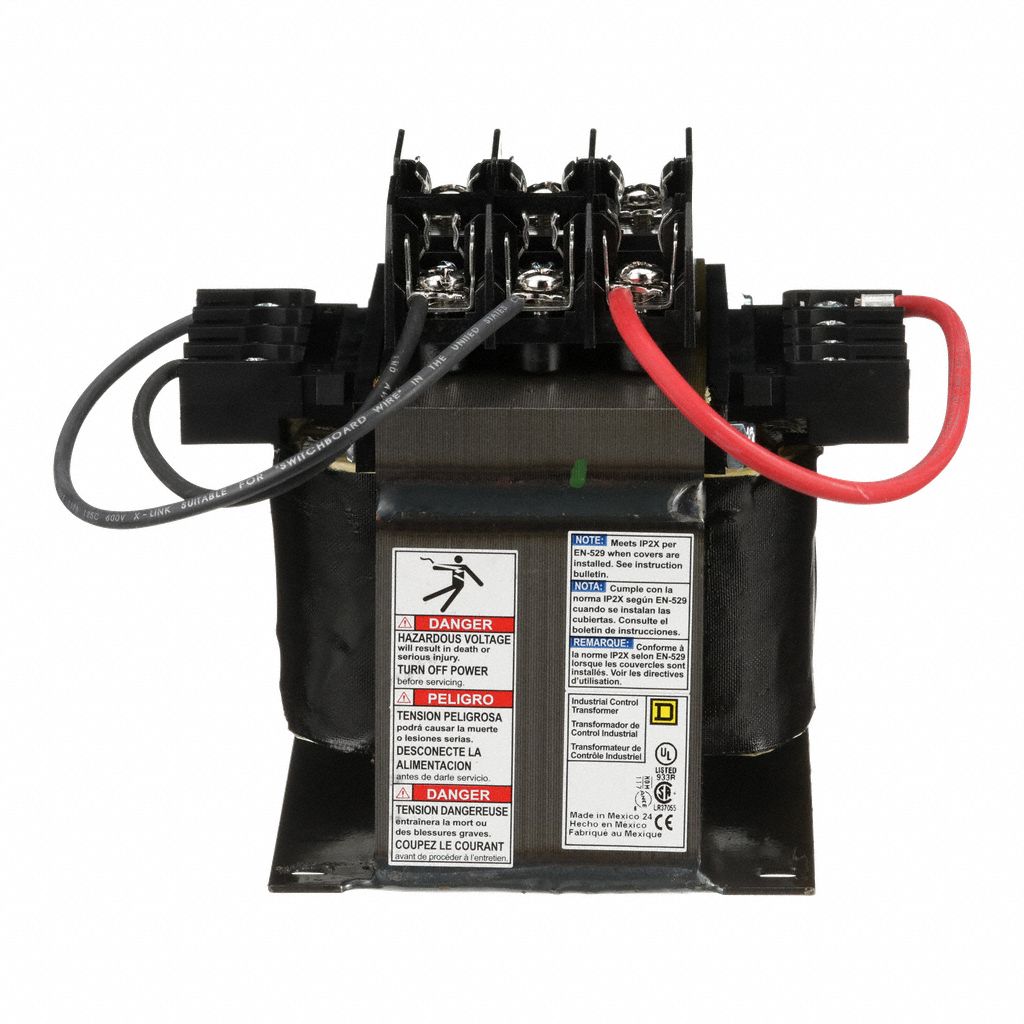 SQUARE D, 208V AC, 120V AC, Control Transformer - 1YUX5|9070TF500D3 ...