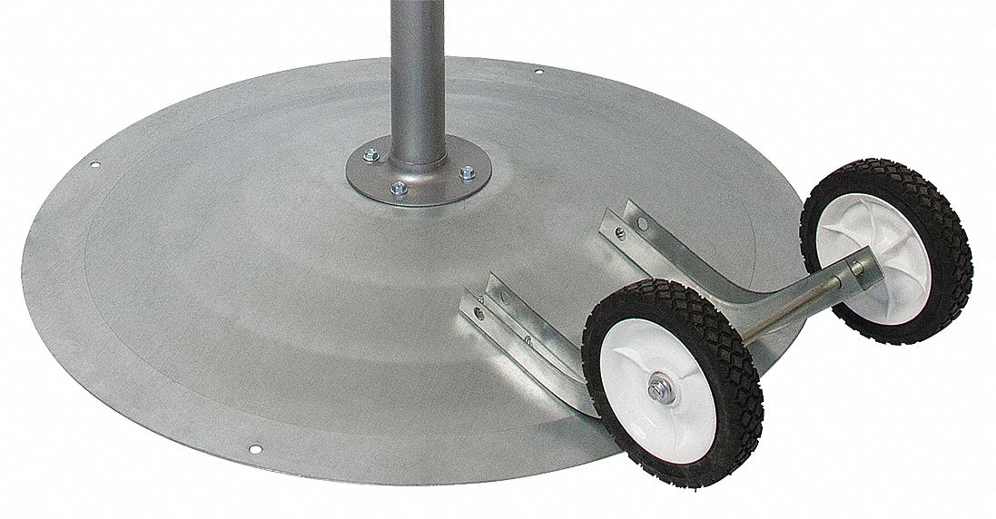 Steel Pedestal Mount Wheel Kit, For Use With 1ZCP2, 1ZCP3, 13F048 ...