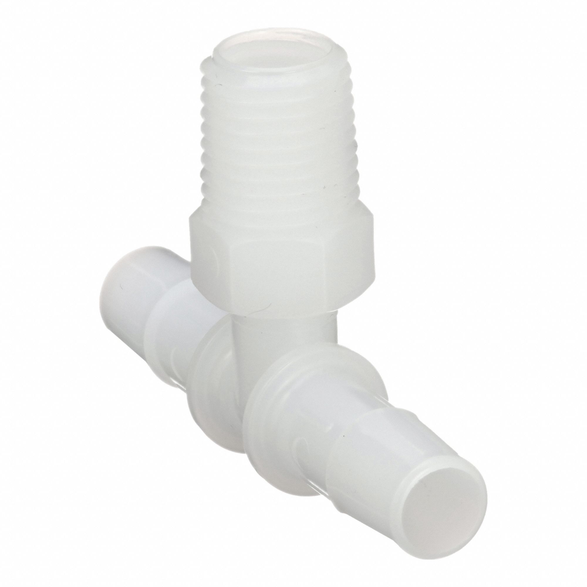 Barbed/Threaded, 3/8 in ID x 3/8 in ID x 1/4 in Pipe Fitting Size, Barbed Tee - 1ZKD6|T4-6HDPE ...