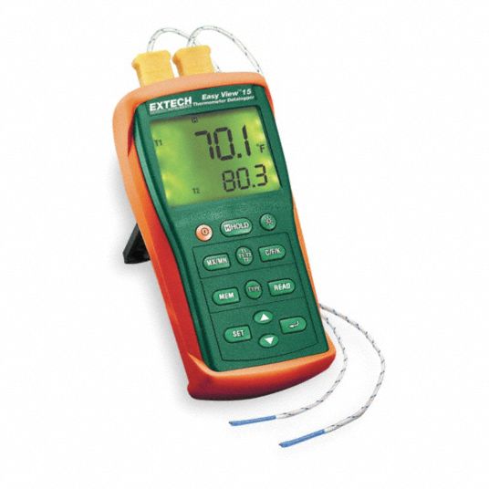 EXTECH, 2 Channels, Includes NIST-Traceable Certificate, Thermocouple ...