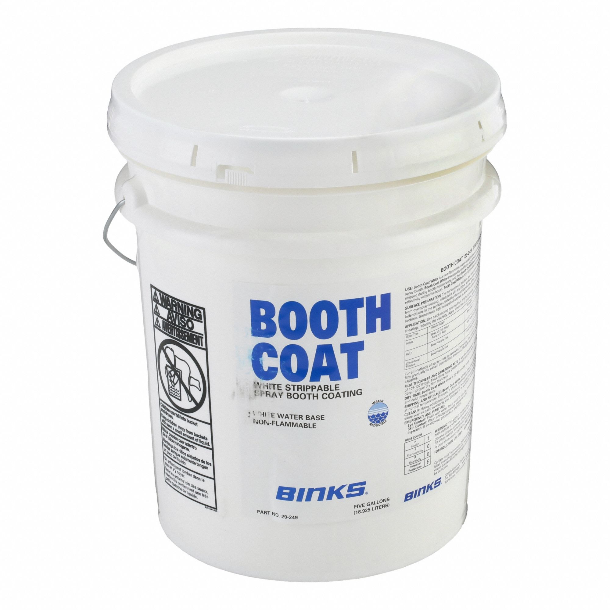 BINKS, White, Peelable, Paint Booth Coating - 1ZLB1|29-249 - Grainger