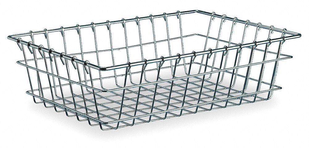 Wire Nesting Basket,Chrome,12 Lx18 Wx5 H - Grainger