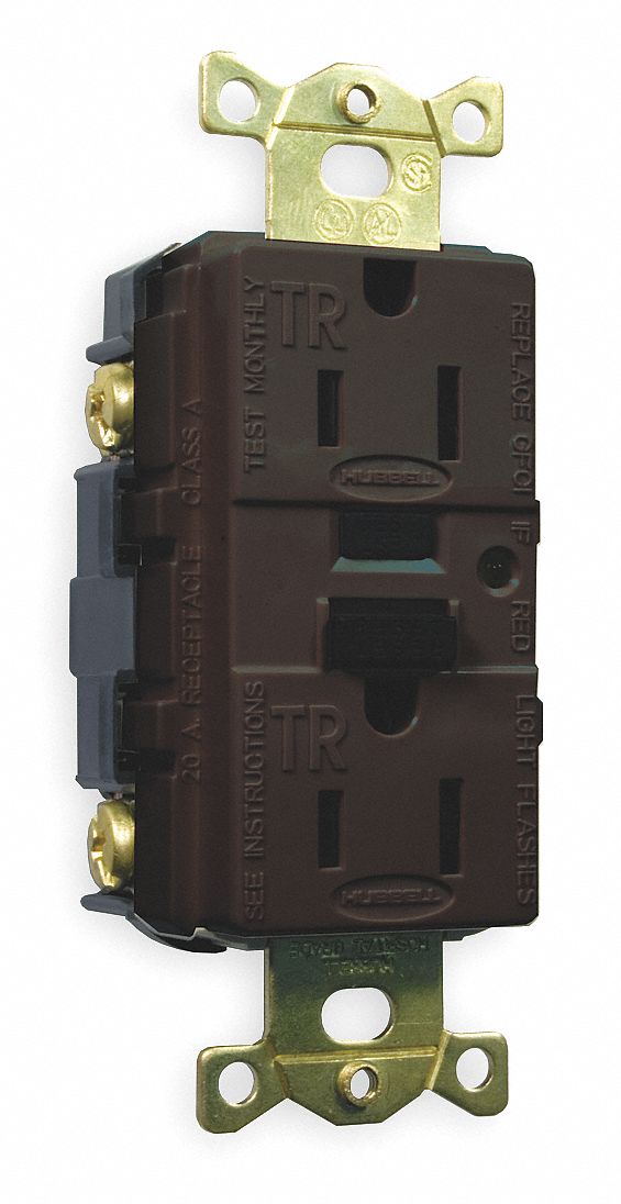 15A Industrial GFCI Receptacle, Brown; Tamper Resistant: Yes - Grainger