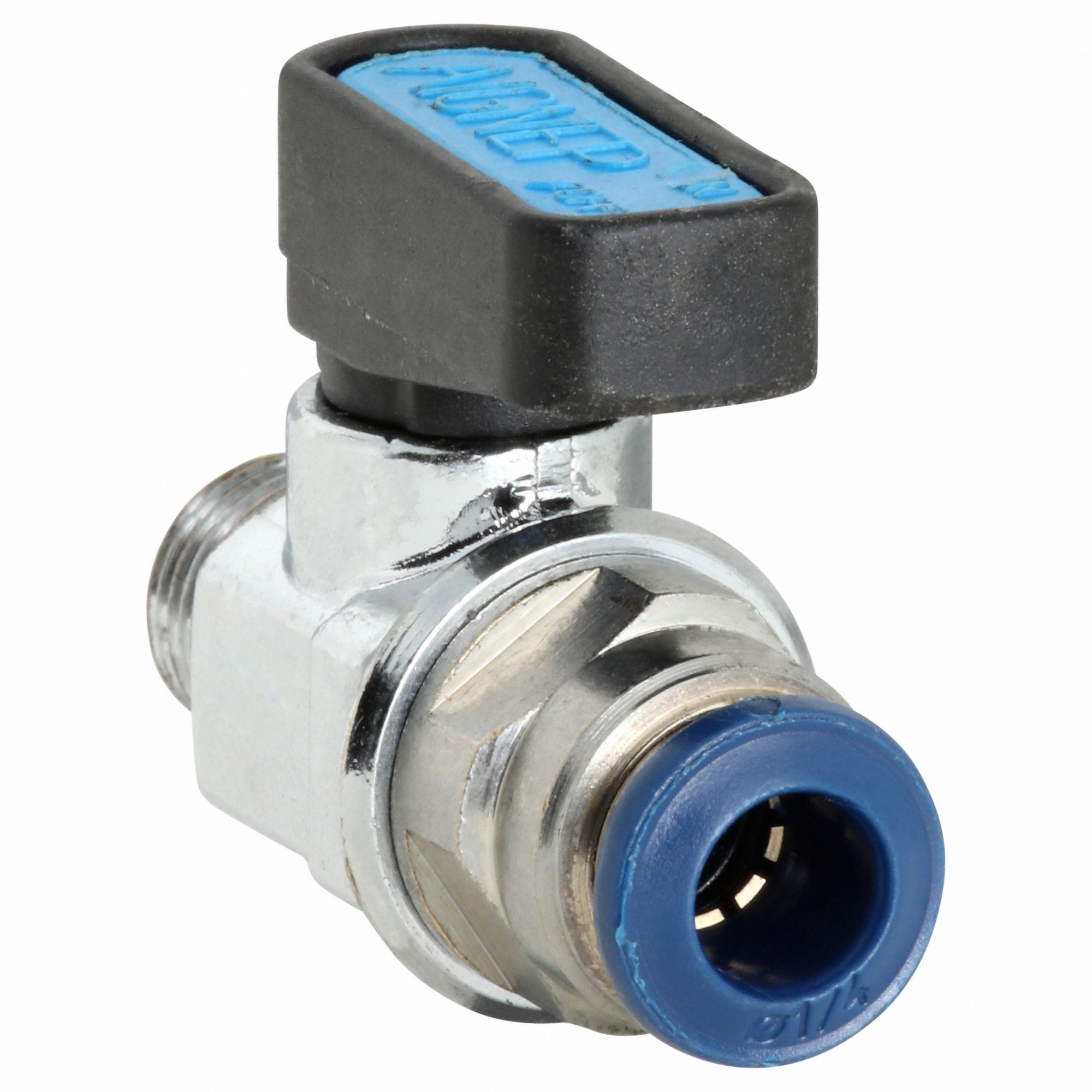 AIGNEP USA, 1/8 in, Nickel-Chrome Plated Brass, Manual Two-Way Ball Valve - 1ZPJ7|86330-04-02 ...