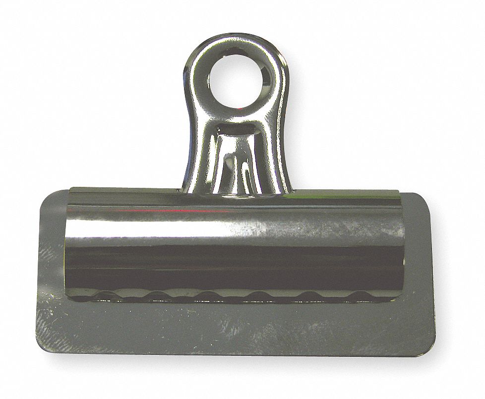 2 5/8 in W Bulldog Clip, Silver - Grainger