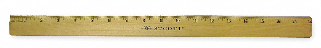 Wood Ruler,Rigid,18 In L - Grainger