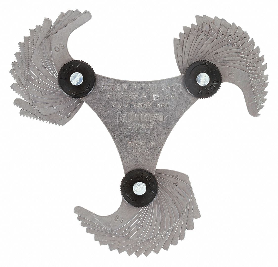 MITUTOYO, Unified Inch, 4 to 84 TPI, Thread Pitch Gauge Set - 1ZRV1|950 ...