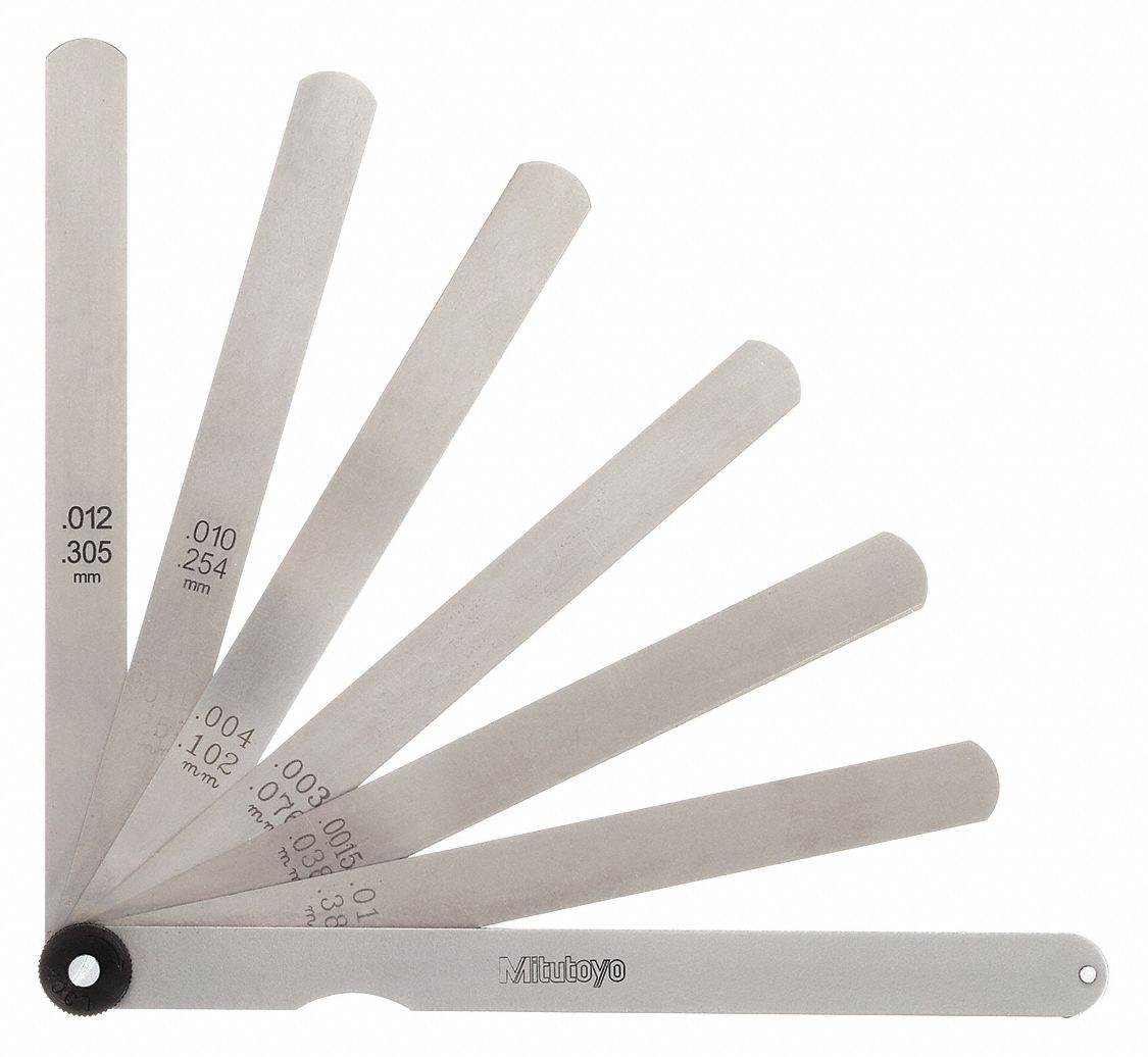 MITUTOYO, Inch, 8 Feeler Blades, Feeler Gauge Set - 1ZRV2|950-256 ...