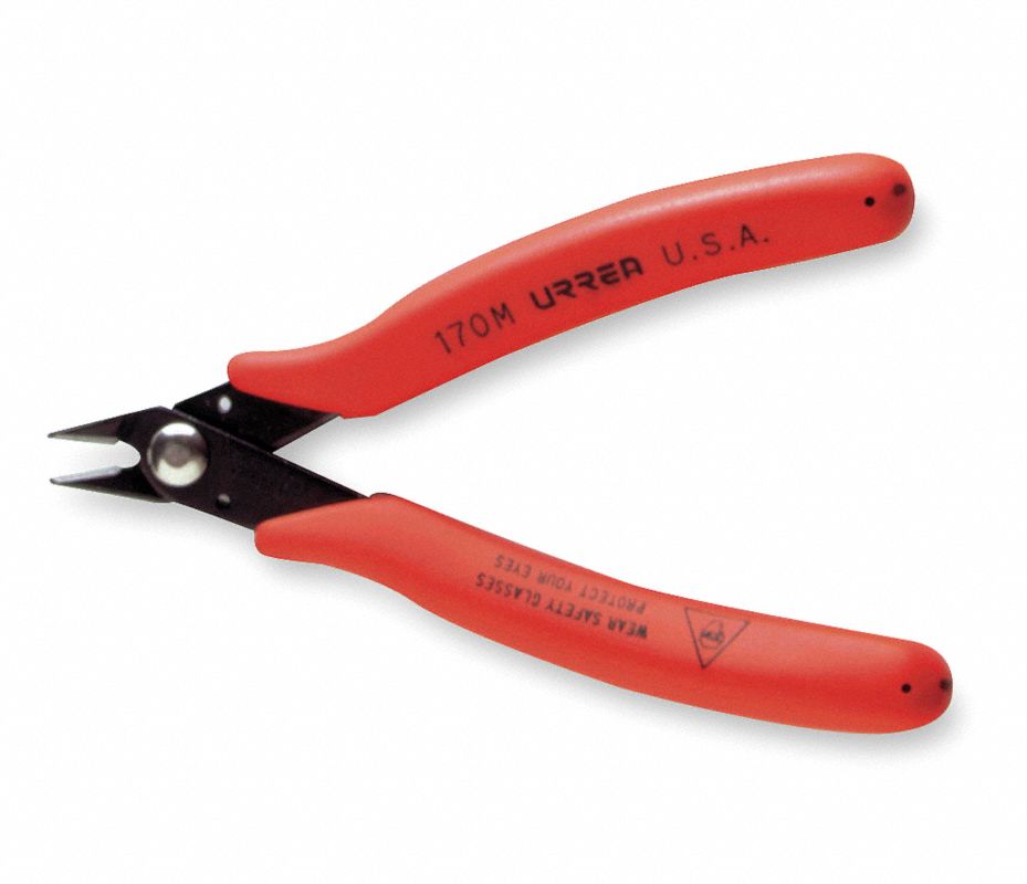 URREA Pinzas de Corte Diagonal de Precisión 5-1/8" Rojo - 1ZX63 | 170M ...