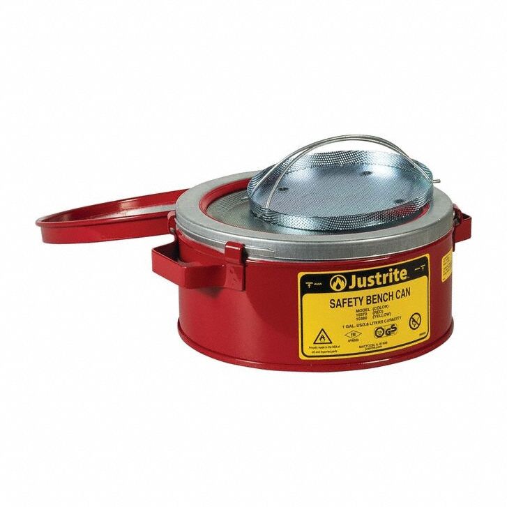 JUSTRITE, 1 gal Capacity, Powder Coated Steel, Bench Can - 5AP05|10370 ...
