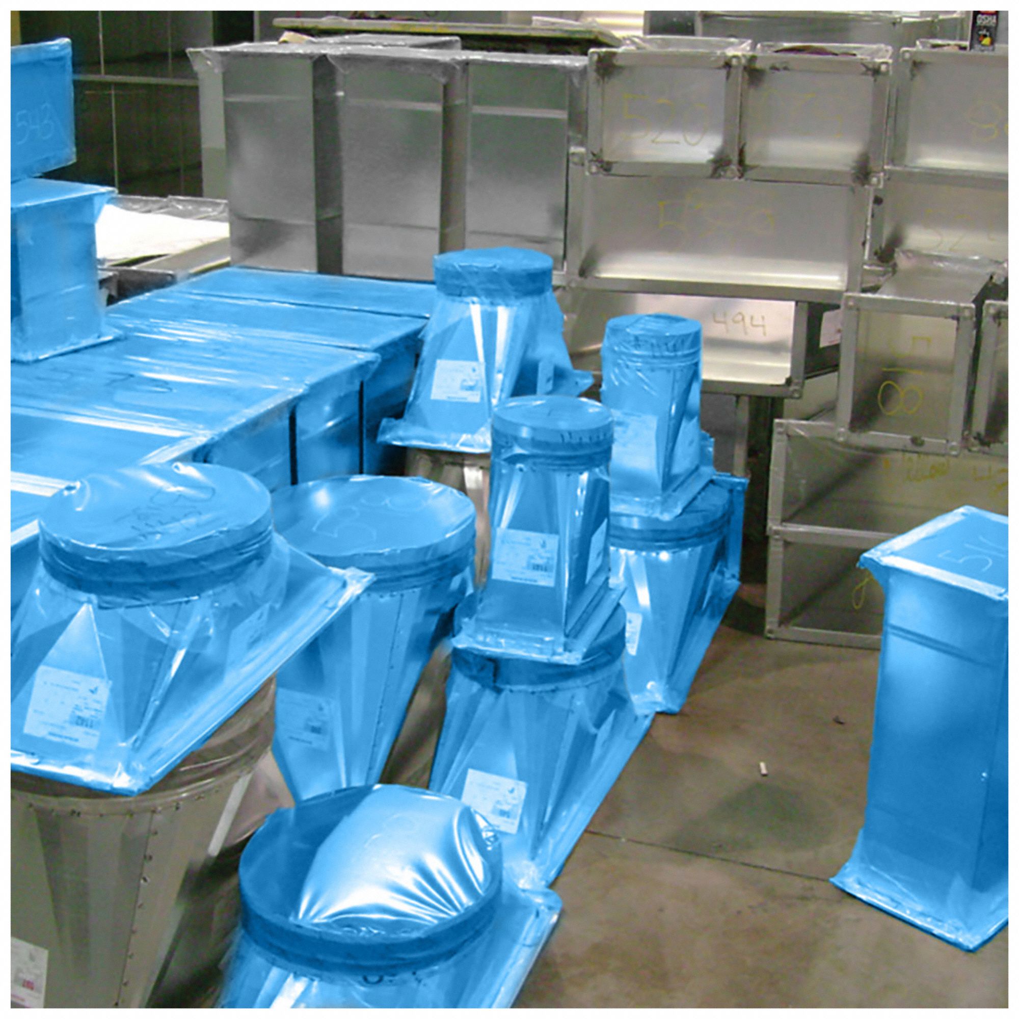 SURFACE SHIELDS Duct Protection Film: 3 mil Thick, 36 in Wd, 200 ft Lg, Blue, Adhesive Backed ...