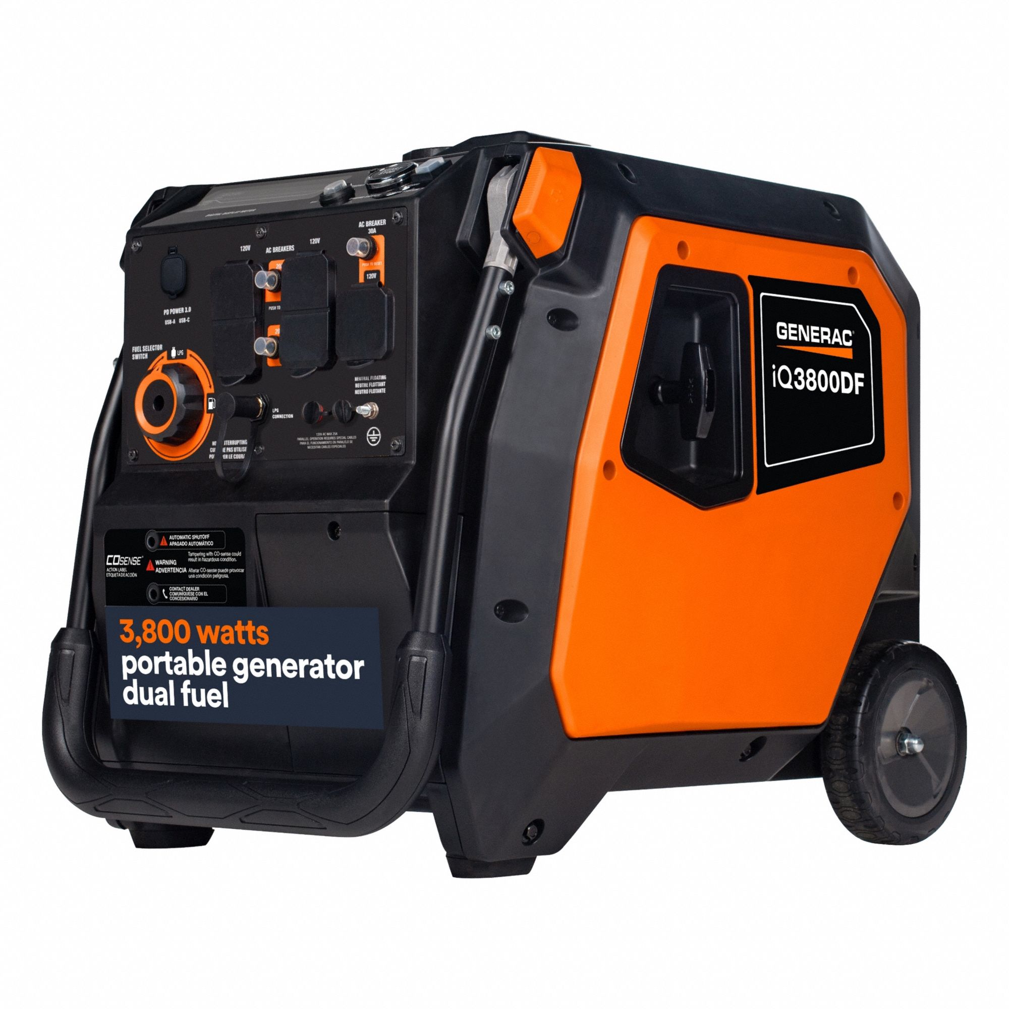 GENERAC, Inverter, Gasoline/Propane, Portable Generator - 879HT5|8944 ...
