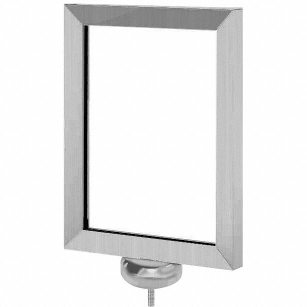 VISIONTRON, Silver, 8 1/2 in Overall Wd, Satin Stainless Sign Frame 8.5 ...