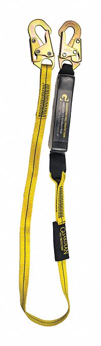 GUARDIAN, Yellow Shock Absorbing Lanyard,6 ft. - 200M91|01220 - Grainger