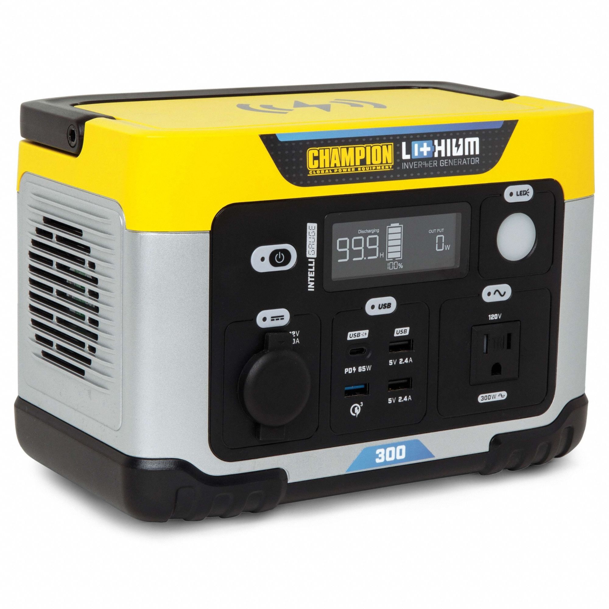 CHAMPION POWER EQUIPMENT, 300 W Rated Watt, 600 W Surge Watt, Portable and Inverter Generator ...