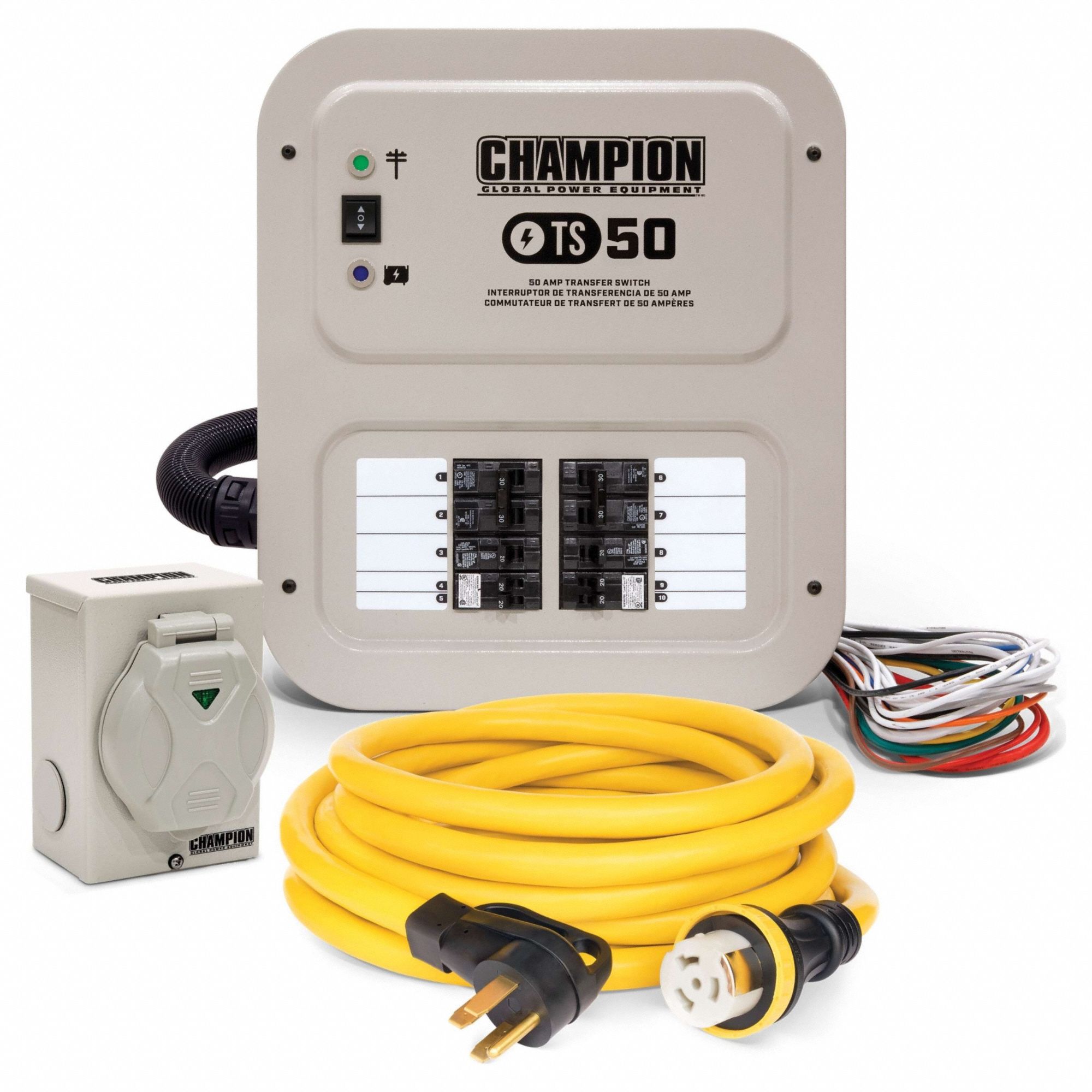 CHAMPION, Single Phase, 240V AC, Transfer Switch - 817NU1|201193 - Grainger