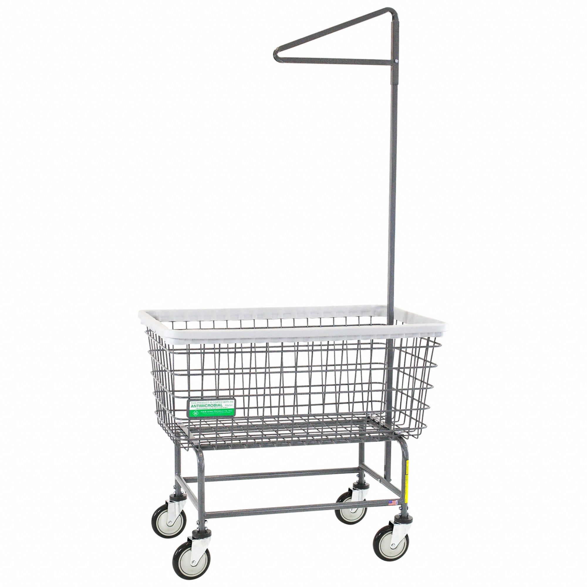R&B WIRE PRODUCTS INC., Gray, (4) Swivel, Laundry Cart - 445V90|201H91 ...