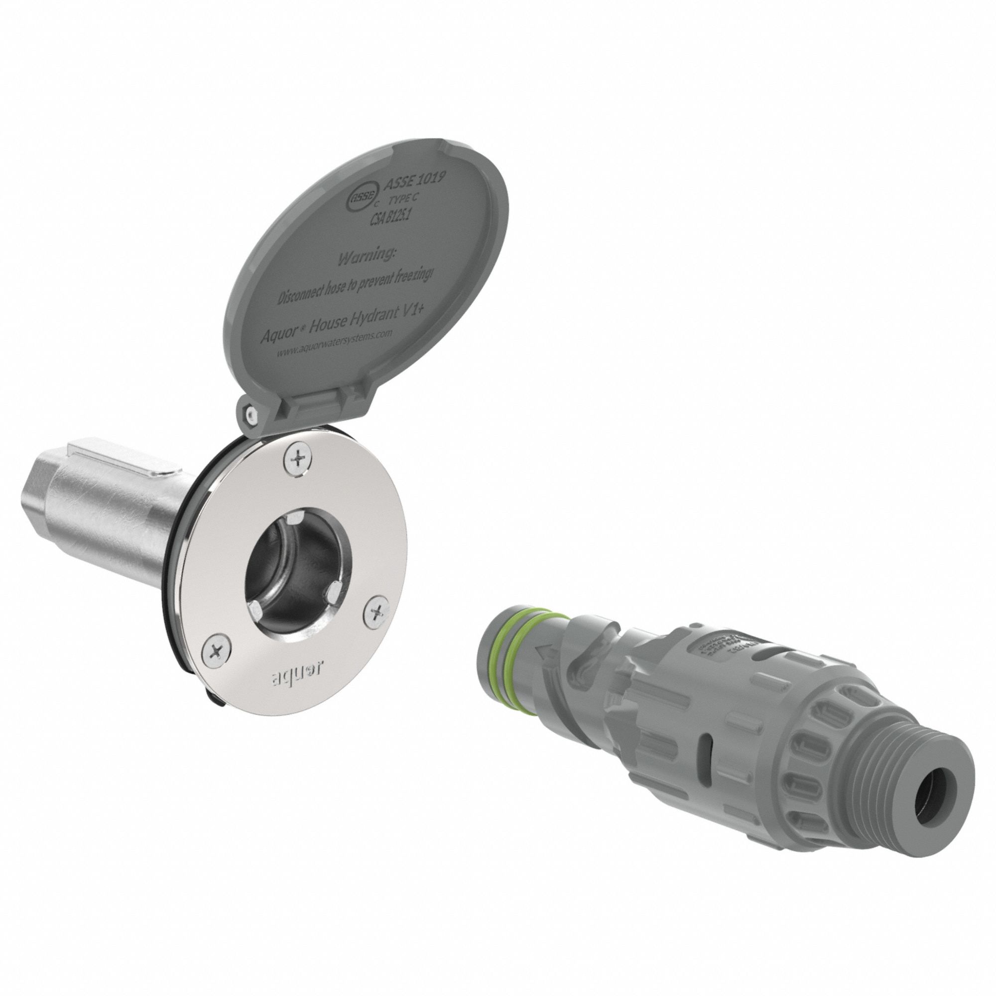 AQUOR WATER SYSTEMS, For 2 in Wall Thick, 3 5/8 in Overall Lg, Wall ...