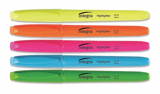 INTEGRA, Blue/Green/Orange/Pink/Yellow, Assorted, Integra Pen-Style ...
