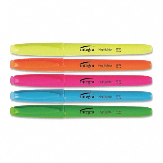 INTEGRA, Blue/Green/Orange/Pink/Yellow, Assorted, Integra Pen-Style ...
