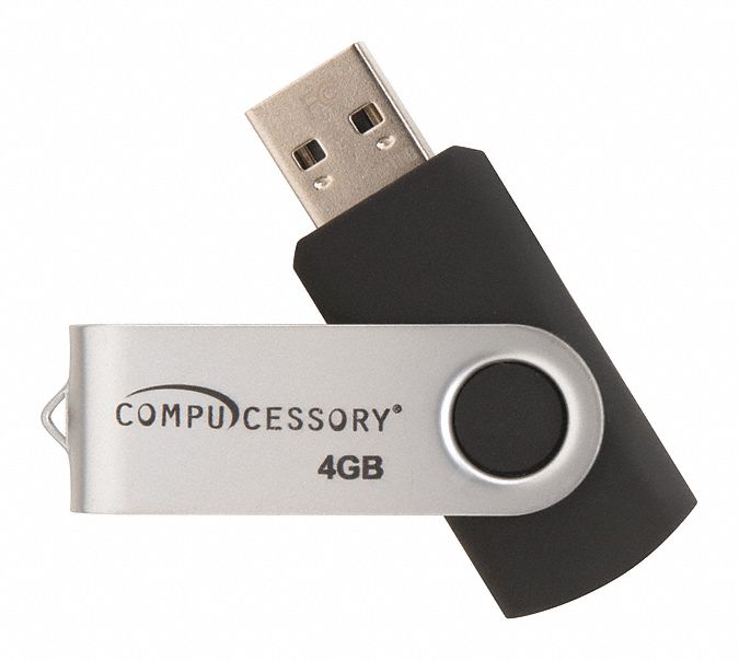 COMPUCESSORY, 4 GB Data Storage Capacity, Black, USB Flash Drive ...