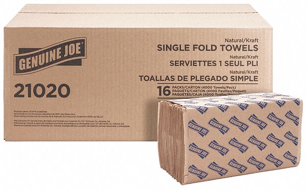 Sgl-Fold Value Paper Towels,1-Ply,PK4000, PK 4000 - Grainger