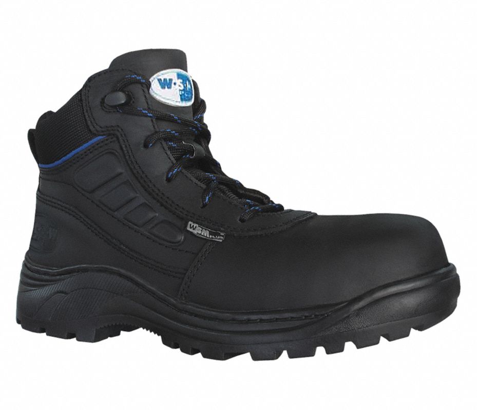 WSM Botines de Seguridad con puntera de Plástico Dieléctrico Negro ...