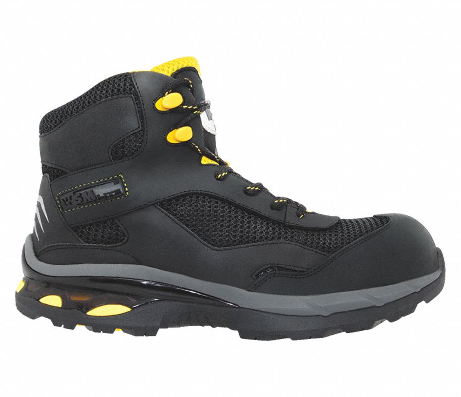 WSM Botines de Seguridad con puntera de Plástico Dieléctrico Negro ...
