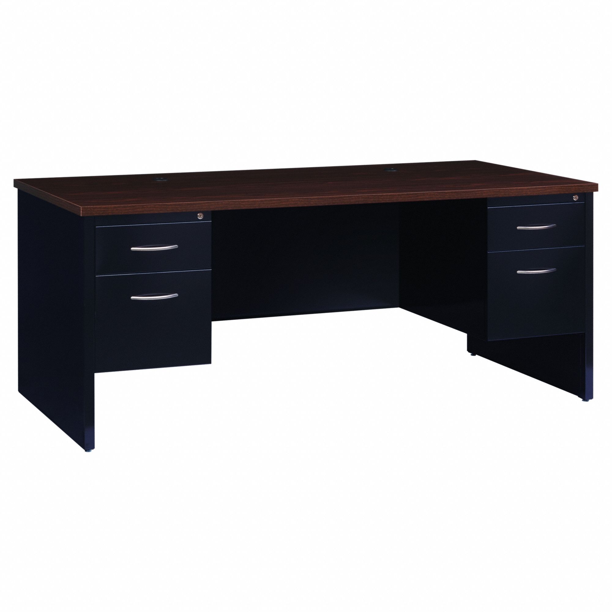 HIRSH, Particle Board, Black Matrix/Walnut, Office Desk - 454Z61|20531 ...