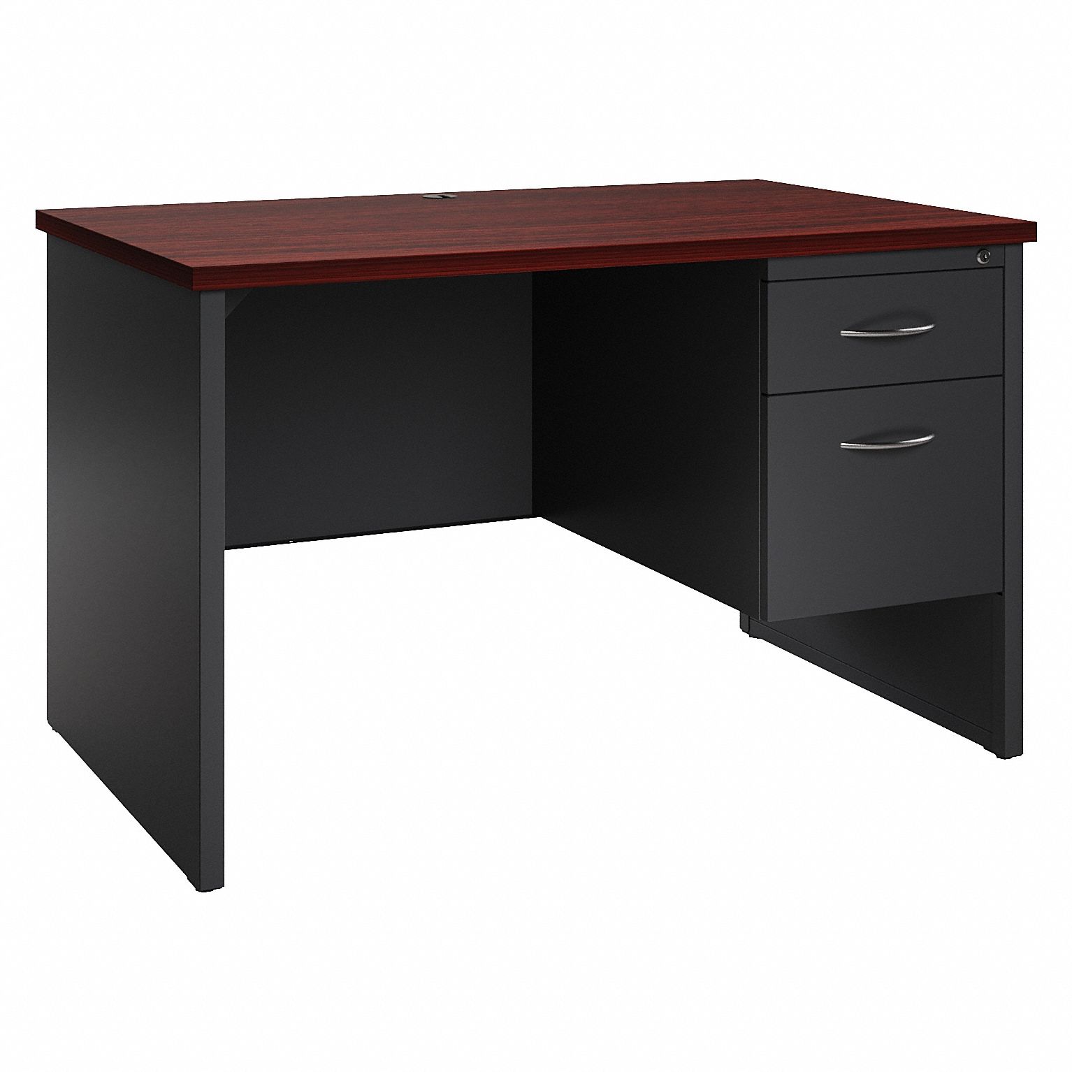 HIRSH, Particle Board, Charcoal/Mahogany, Office Desk - 454Z58|20540 ...