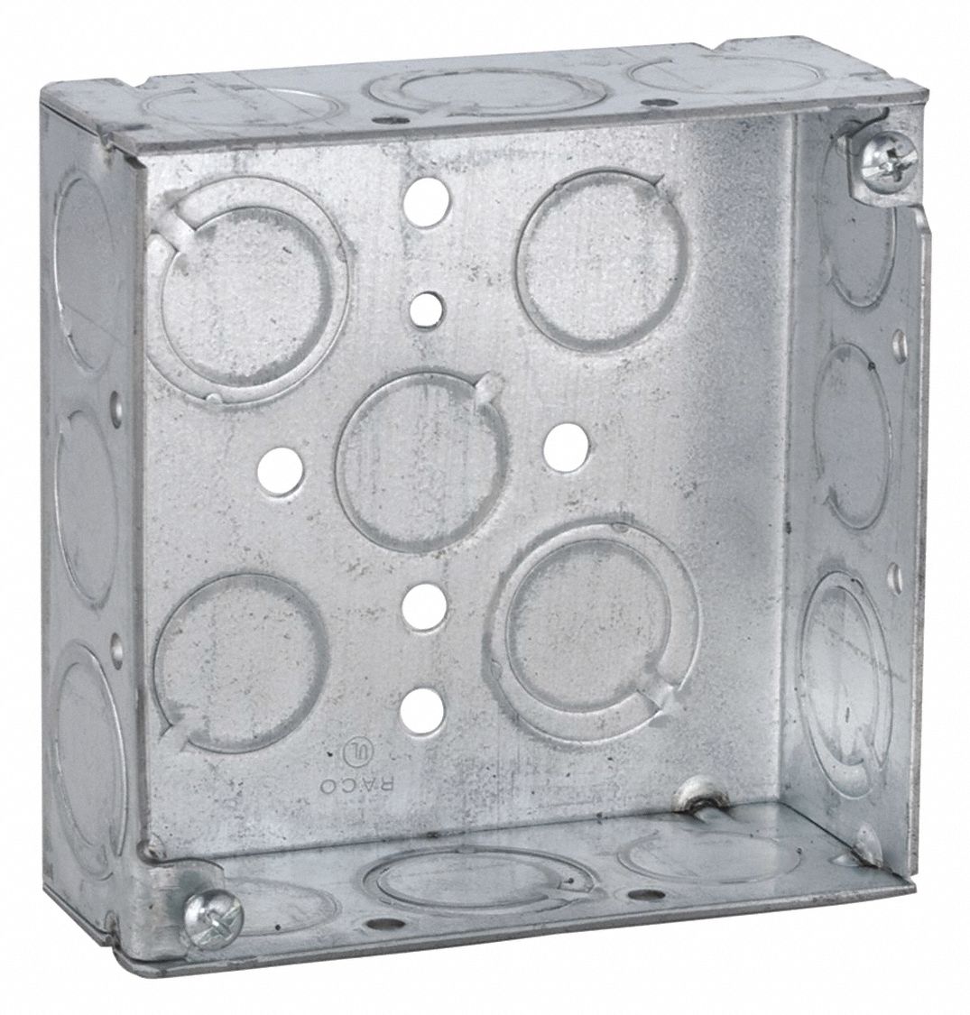 Box,4 SQ,Welded,1-1/2 Dp 1/2-3/4 Tko - Grainger