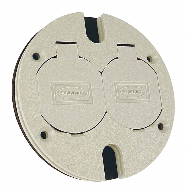 Cover,Nm,Round,Duplex,Flip Lids,Ivory - Grainger