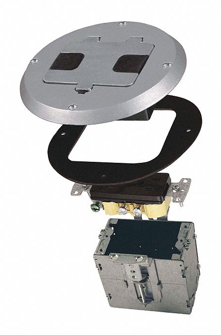RACO, 6239SS, Recessed Flr Box Kit,15A,Duplex,Ss - 206K97|6239SS - Grainger