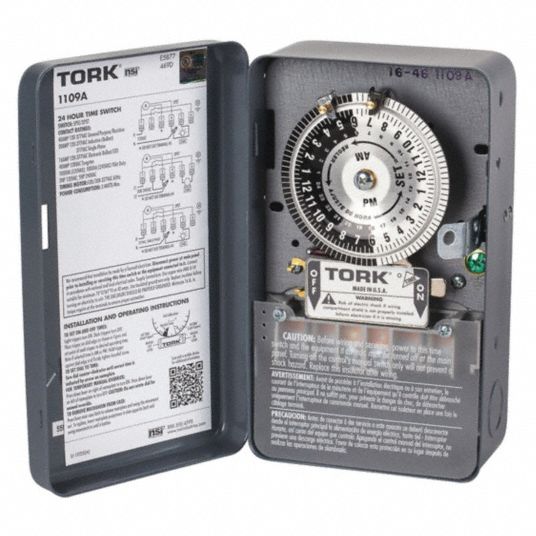TORK, 24 hr, 120/208-277V AC, Electromechanical Timer - 206X85|1109A ...