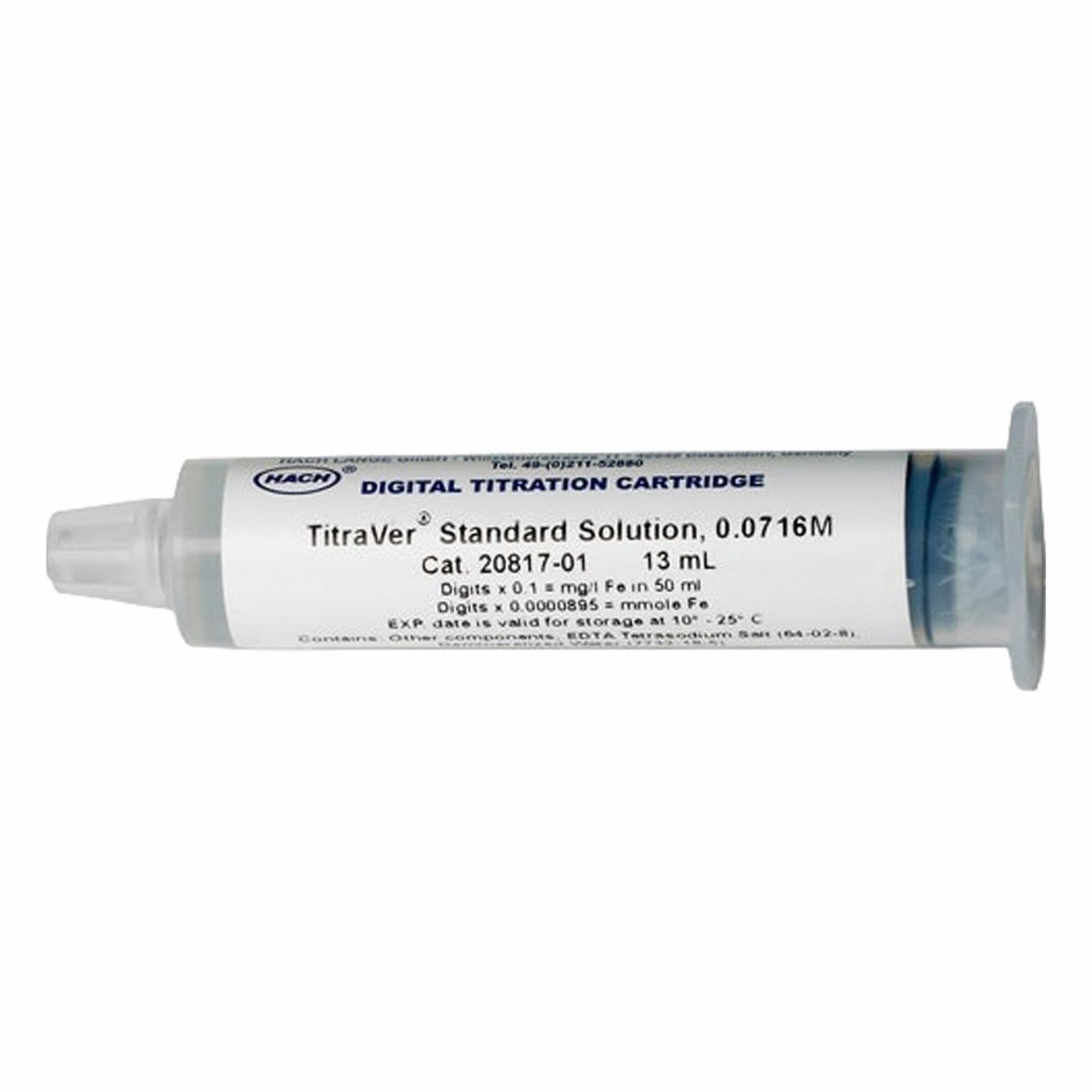 HACH, 50 mL Volume, 0.0716 M/10 to 100 mg/L, EDTA Digital Titrator ...